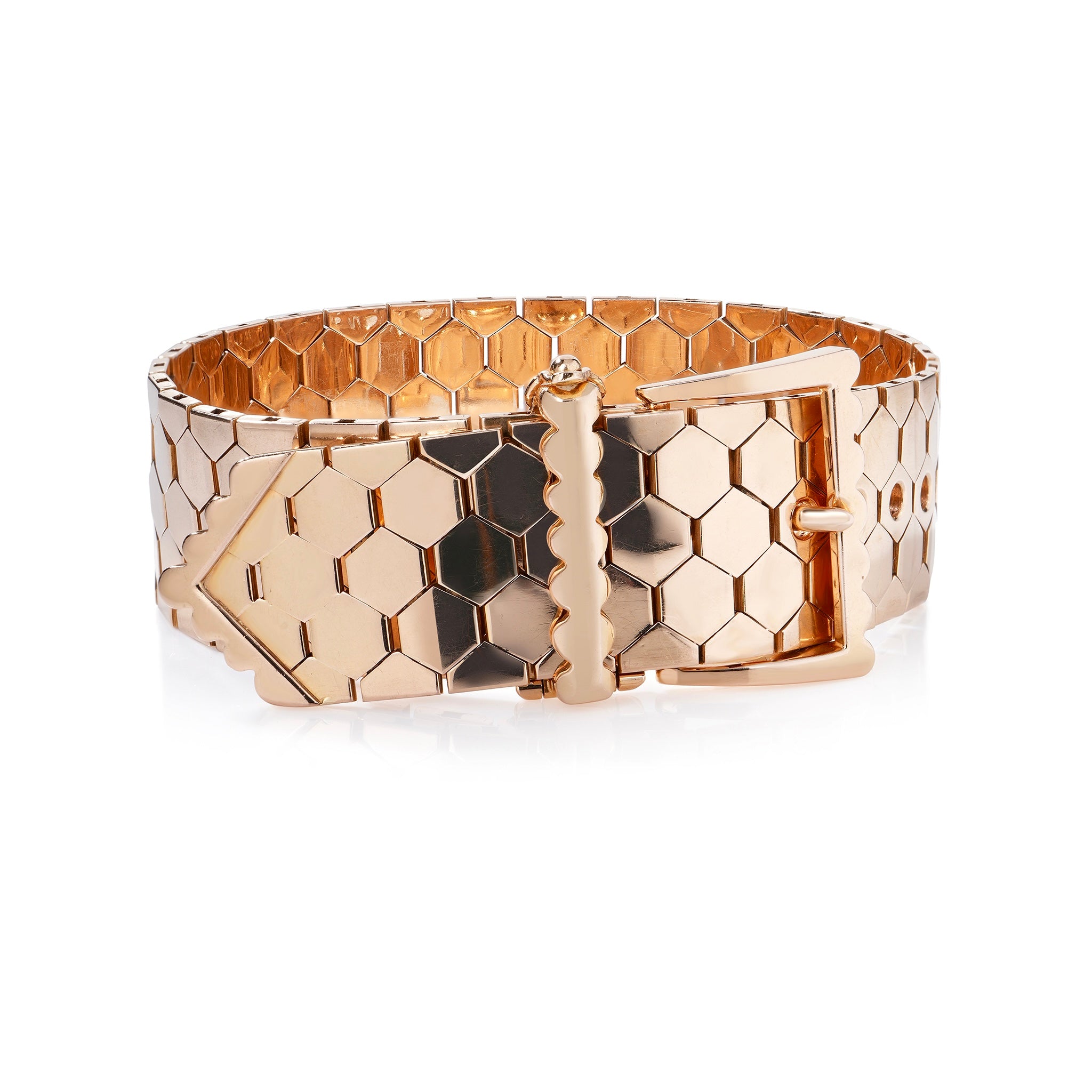 French Retro Rose Gold Buckle Bracelet – Lauren Addison